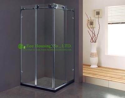 China Showe Room best price Whole Shower 304 stainless steel Complete Square Sliding Mobile Frameless Sliding Tempered Glass for sale
