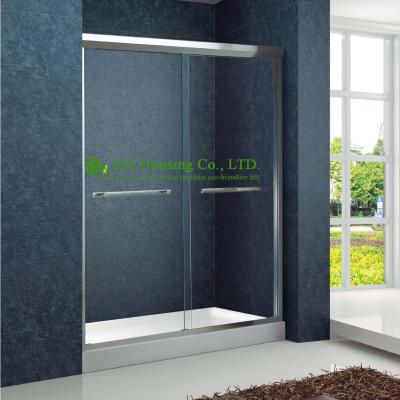 China Shower room Double Sliding Aluminium bypass Shower Doors,Tempered Glass Sliding Enclosed Portable simple shower cabin for sale