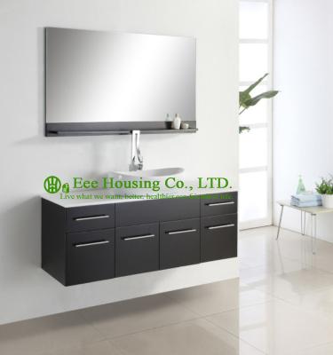 China Bathroom Cabinet Luxorious Espresso Finished Single Sink Hanging,One Basin Wall Hung Modern Bathroom Vanities Cabinet for sale