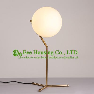 China North America LED Modern Table Desk Lamp White Lampshade Gold Light Base Residential Lighting for sale