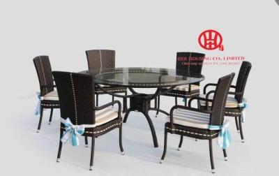 China Modern dining room wicker furniture leisure rattan dining table and chair for sale