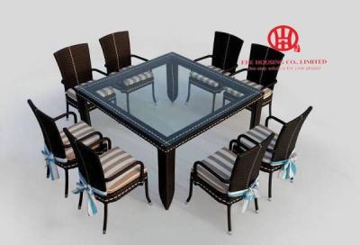 China Modern dining room wicker furniture leisure rattan dining table and chair for sale