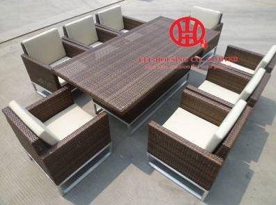 China Fashion Rattan Table Dining Set, high quality rattan dining pool table for sale