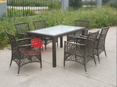 China luxury wholesale dining furniture,Elegant Poly Rattan Furniture Outdoor Wicker Dining Table And Chair for sale