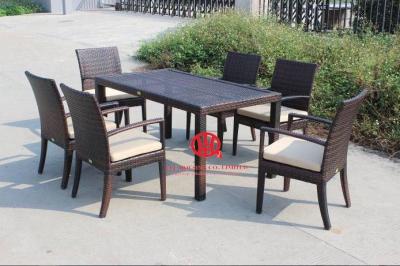 China Outdoor furntiure dining table set rattan dining table and chair for sale