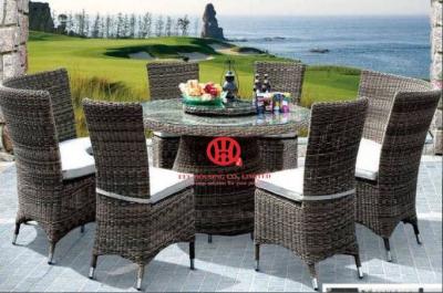 China Outdoor rattan furniture round table and chair,outdoor garden dining table and chair for sale