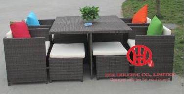 China Modern Garden Dining Set Wicker Outdoor Furniture,Leisure bistro rattan dining set for sale