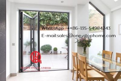 China Bi-Fold glass door system smoothly maximize the opening space,soundproof,Interior Room Dividers Soundproof Glass Door for sale