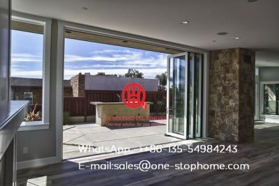 China Power Coated Sliding Open Style Aluminum Frame Internal folding doors,panoramic glass folding glass doors for Brisbane for sale
