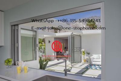 China Aluminum insulated concertina folding storm door, Sliding Interior door Movable Sound Proof Folding Doors for sale