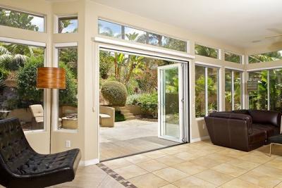China Double Hollow Glass aluminum alloy folding door,Bi-Fold glass door system smoothly maximize the opening space for sale