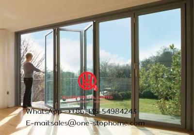 China Soundproof Souble Aluminium Folding home Bi-Fold door,Energy Saving Bi-folding Doors,Exterior Patio Bi Fold Doors for sale
