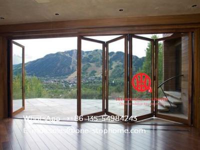 China aluminum bifold doors with glasses integrated,prefabricated bi folding door with aluminium alloy frame,outdoor door for sale