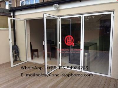 China Customized Double Glazed Australian Standard Aluminum Frame Bi-Fold Door Balcony Folding Door,Exterior Patio Door for sale