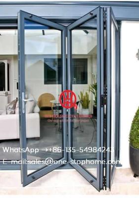 China Australian standard sinsulated aluminium folding door/retractable fold doors/bi fold door/exterior bifold door for sale