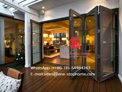 China Hurricane Proof Double Glazing Aluminum Folding Door,Multi-Leaf Door for sale