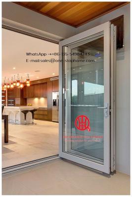 China Exterior Strong Double Glazing Aluminum Bi Folding Door for sale