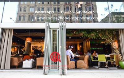 China Sound Reduction aluminum bi-folding door,Exterior Accordion Customised for sale