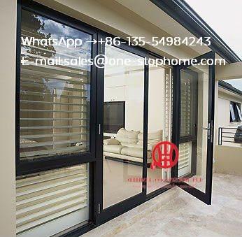China Aluminium Double Glass Sliding Folding Door for Entrance,interior door for sale