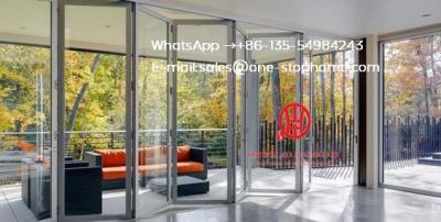 China Sliding Soundproof Luxury Exterior Patio Lowes Glass Accordion,soundproof double,aluminium accordion insulated for sale