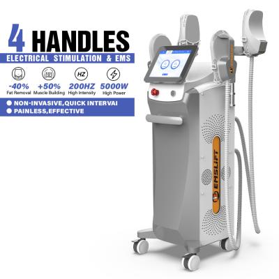China 5000W 14 Tesla EMS Body Sculpting 40% Fat Reduction with Air Cooling 4 Handles Work Together for sale