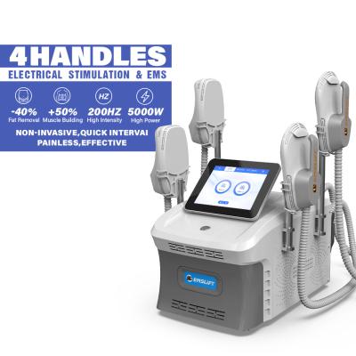 China Advanced EMS Fat Reduction Machine with Wide Voltage Pulse and 4 Handles Working Together for sale