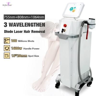 China Professional 808nm Diode Laser Hair Removal Machine with 2 Handles and 15.6 Inch Color Touch Screen for sale