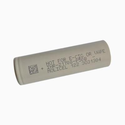 China MOLICEL INR21700-P50B 5000mAh Solid State 21700 Lithium Ion Battery 35A Continuous Discharge for sale
