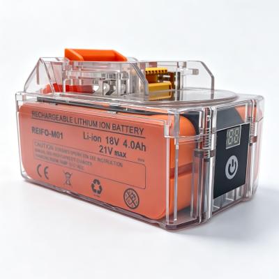 China 18V 4.0Ah 5.0Ah 6.0Ah BMS LED Digital Display 18650 Cells Lithium Battery Pack For Power Tools for sale