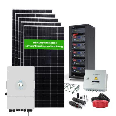 China Complete Set Household 30KVA 30KW High Voltage Hybrid Solar Energy System Kit Solar Panel Tracker System for Home for sale