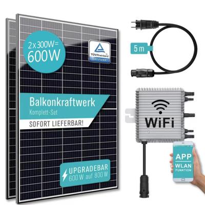 China Hot Sale in Europe Cheap Price on Grid Micro Hybrid Inverter 600W 800W Balcony Solar Panel System for sale