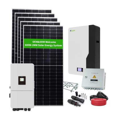 China Off Grid Home Use Hybrid Photovoltaic 6kva Panel Energy System 6kw Solar Panel System Solar Power Battery Storage Cost for sale