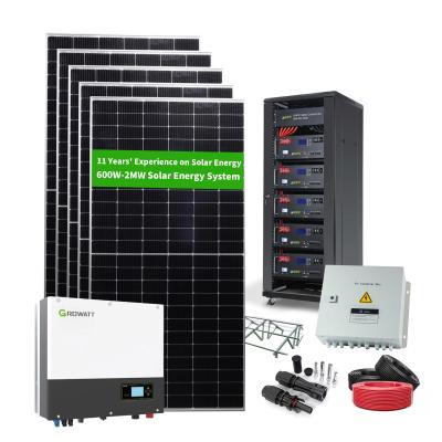 China 40KVA Hybrid Lithium Battery Storage Growatt Thor 40KW DC Charger Deye 40KW Hybrid Inverter Solar Energy System for sale