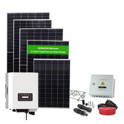 China Home Solar System 5kw 15kw Roof Mount PV Panels System Complete on Grid PV Power Solar System for Residential Use for sale