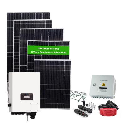 China Home On-grid Solar Energy System With Inverter 3-Phase Grid Tie 10KW Photovoltaic Solar Power System Design for sale