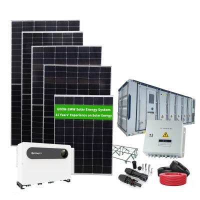 China 1MW on Grid Solar Power Plant for Sale Complete Commercial Industrial PV System with Solar Panel Inverter and Mounting Structure for sale