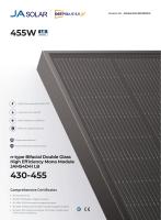 China JA  Solar China Half Cut Cell Mono JAM54D41 430-455 LB 405W 445W Solar Energy Power Panel Ja Solar Panels for sale