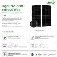 China Jinko 550W-570W Solar Panel 144 Cells Jinko Tiger Pro PV Module for PV System Complete Jinko Mono Solar Panel for sale
