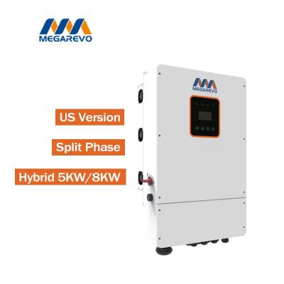 China Megarevo 5kW 6kW 8kW Split Phrase 110V 120V Hybrid Solar Power Inverter 48V Low Voltage for sale