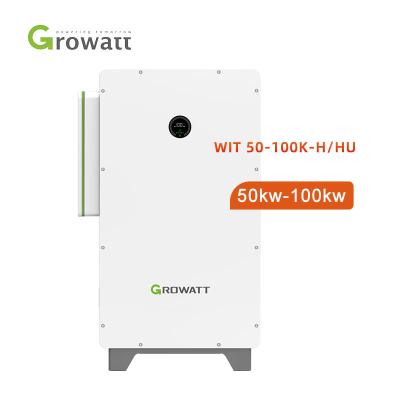 China Growatt 3 Phase WIT 50-100kW Hybrid Inverter 50kw 63kw 75kw 100kw WIT 50-100K-H/HU UPS for sale