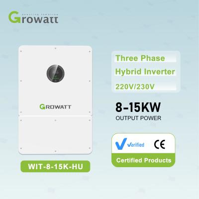 China 2025 New Arrival Growatt WIT 8-15K-HU Inverter 220/230V Three Phase Solar Hybrid Inverter for sale