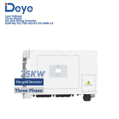 China Deye SUN-75K-G01P3-EU-AM8-LV  Low Voltage  Three Phase String Inverter On-Grid Solar Inverters 70KW for sale