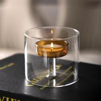 China Handmade Small Size Glass Jar Candle Holders for Romantic Atmosphere on Valentine's Day for sale