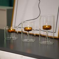 China Handmade Small Size Glass Jar Candle Holders for Romantic Atmosphere on Valentine's Day for sale