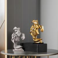 China Handcrafted Bamboo and Resin Masterpiece The Thinker Statue for Home Decoration Pieces for sale