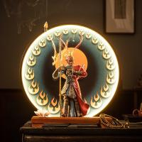 China Fiberglass Material Black Myth Wukong Ceramic LED Light Incense Burner for Anniversary for sale