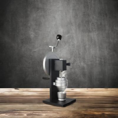China Metal Type Aluminum Manual Coffee Bean Grinder with Flywheel Handle and Italian Burr for sale