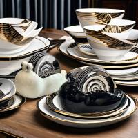 China Cartoon Design Style Ceramic Tableware Porcelain Dinner Set for Weddings Restaurants for sale