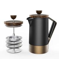 China Stocked 304 Stainless Steel French Press Coffee Pot with Silicone Handle 350ml 500ml 1000ml Sets for sale