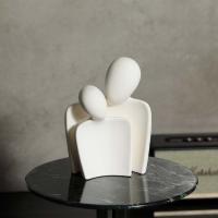 China Modern Bamboo-Integrated Porcelain Lovers Statue Abstract Art Figurine for Home Decor for sale